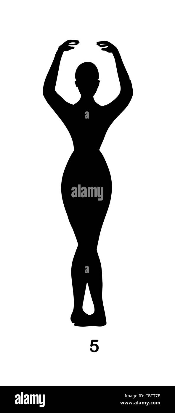 ballet dance body position 5 silhouette Stock Photo - Alamy