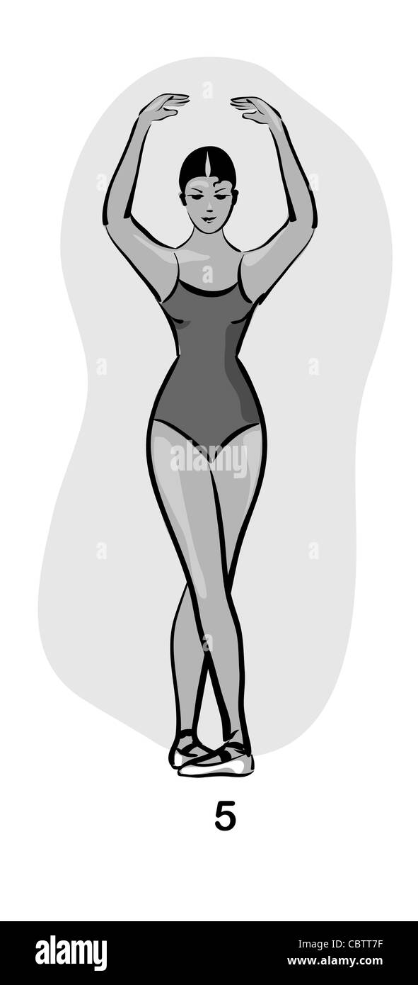 ballet dance body position 5 Stock Photo - Alamy