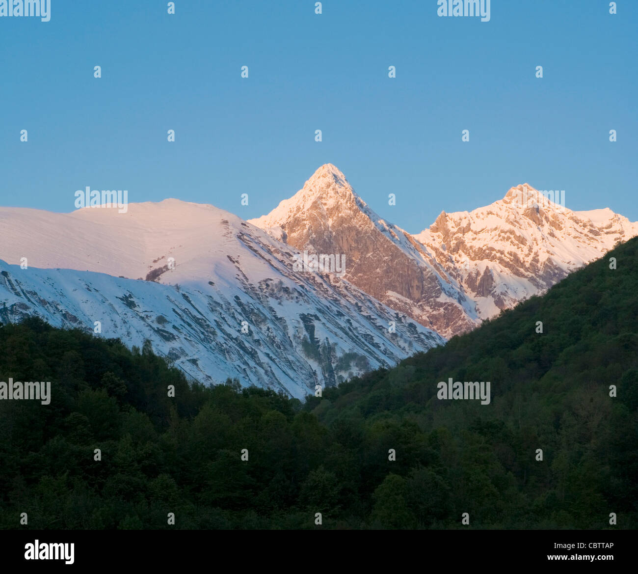 Snow covered mountains near Accous, Pyrenees-Atlantiques, France Stock ...