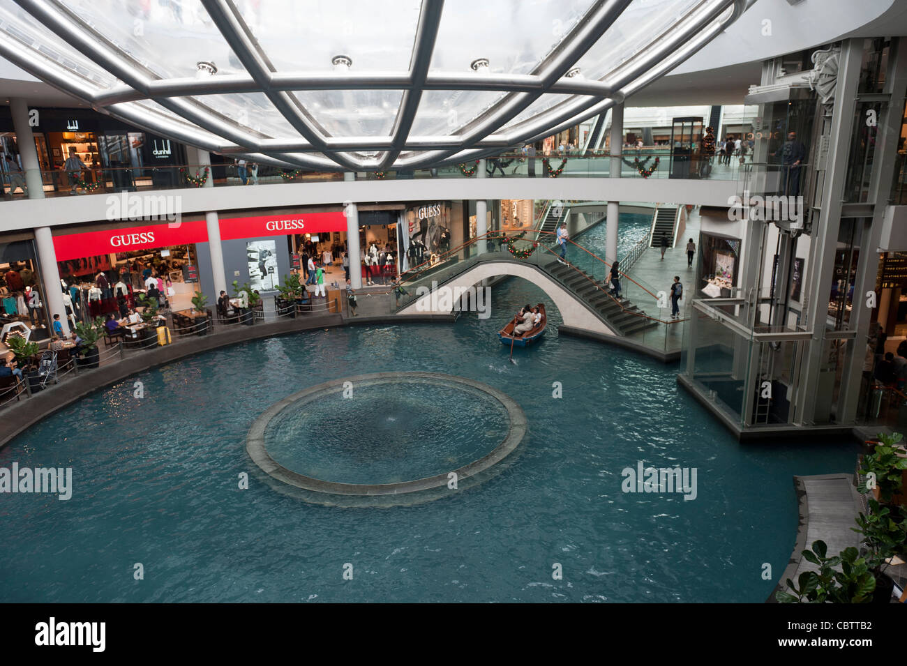 The indoor river at the MArina Bay Sands mall in Singapore Stock Photo ...
