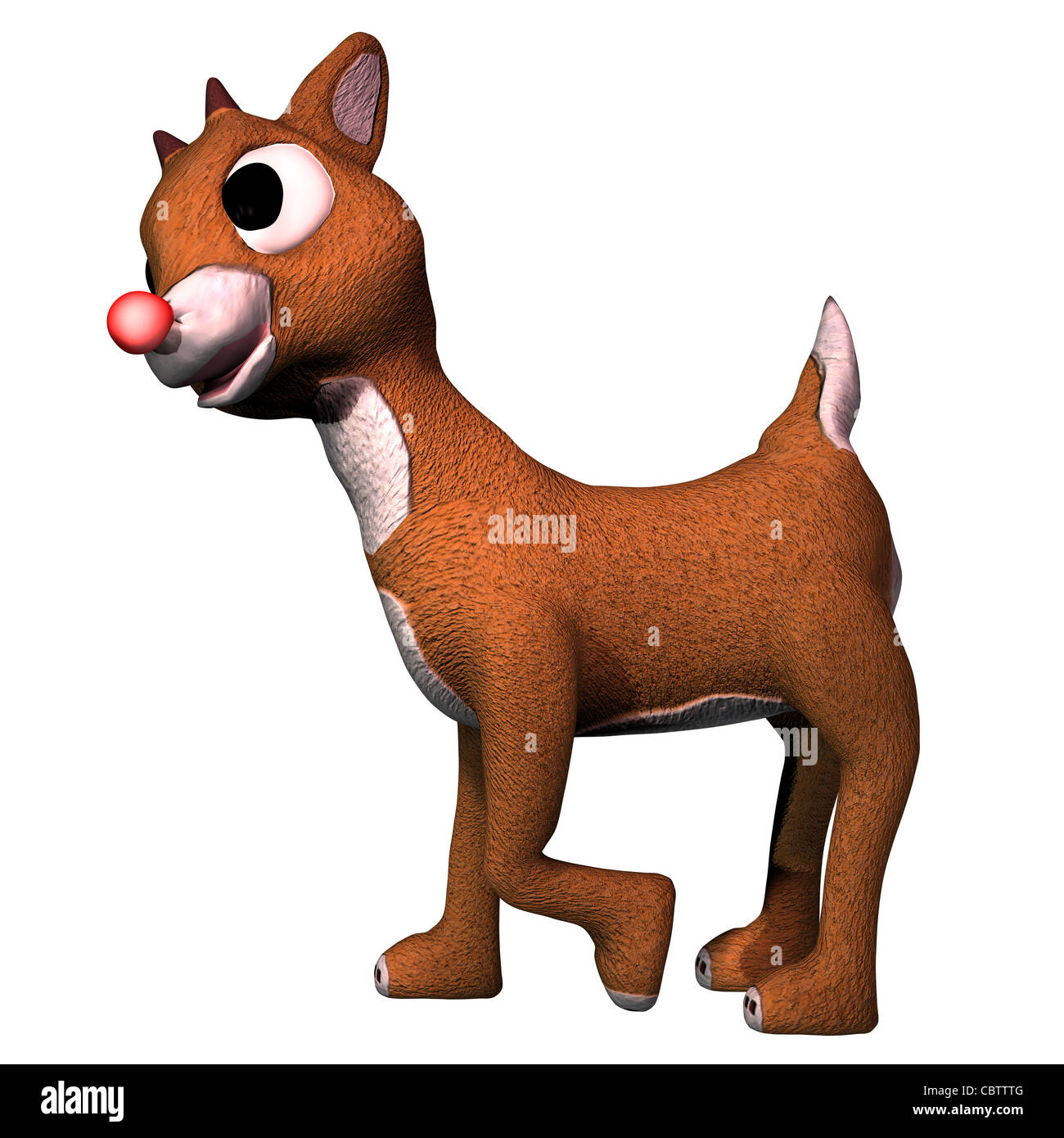 Rudolf the red-nosed reindeer in cartoon format for Christmas. This is ...