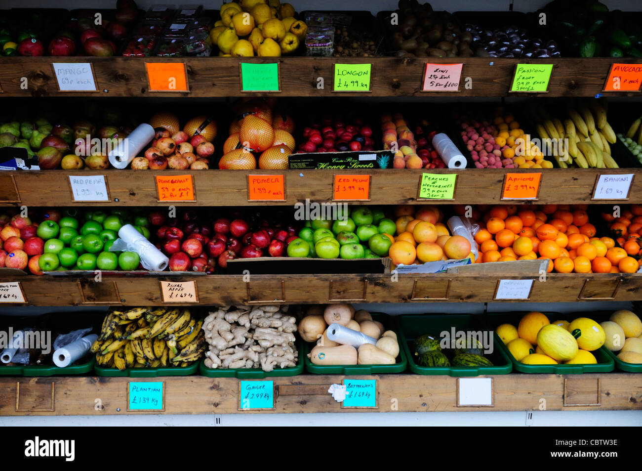 Fruiterer's Shop, Roman Road, Tower Hamlets, London, England, UK Stock ...