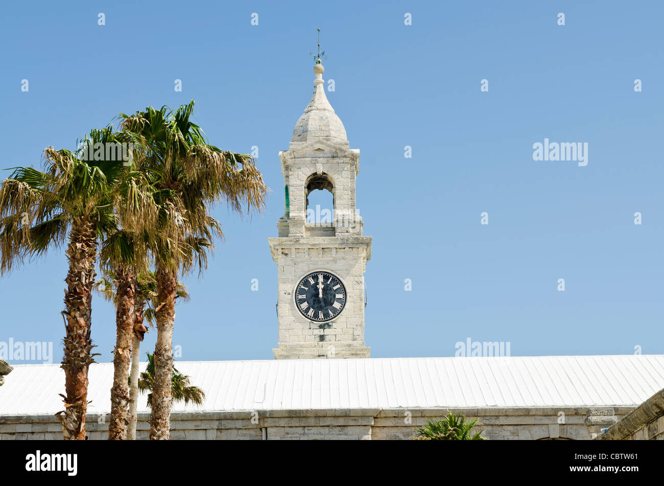 Bermuda. Clock Tower (mall) at the Royal Naval Dockyard, Bermuda Stock ...