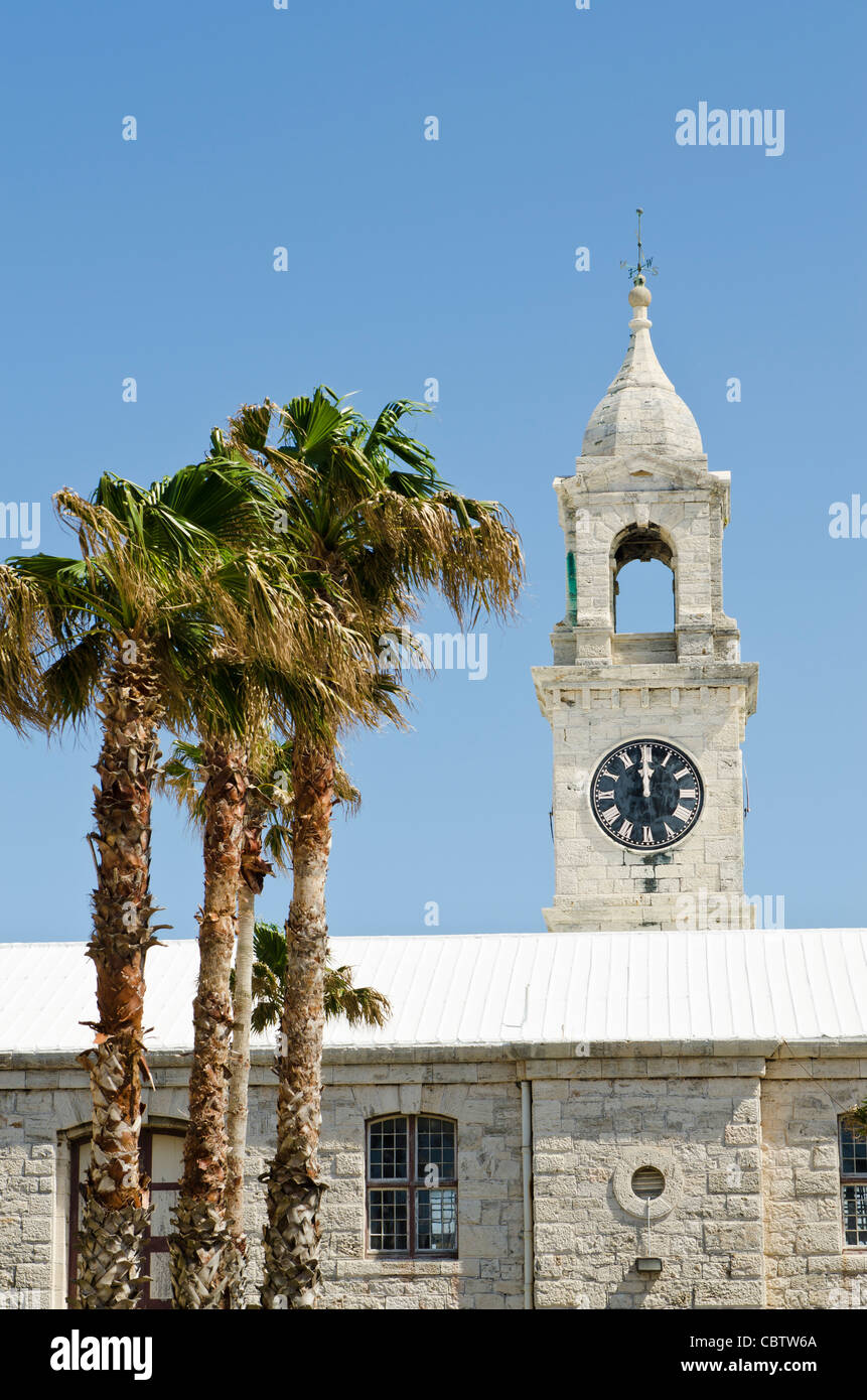 Bermuda. Clock Tower (mall) at the Royal Naval Dockyard, Bermuda Stock ...