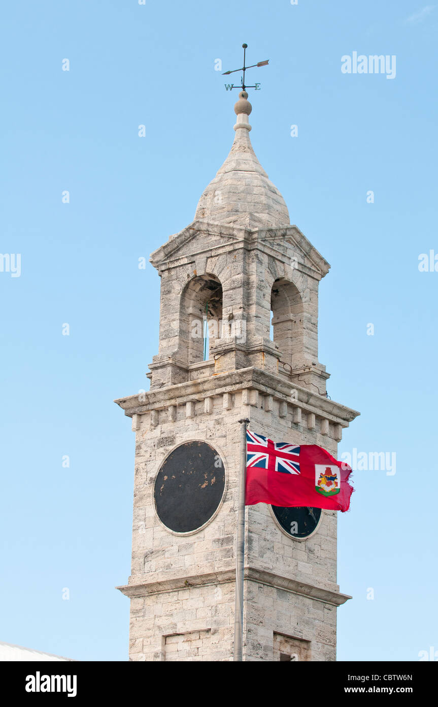Bermuda. Clock Tower (mall) at the Royal Naval Dockyard, Bermuda Stock ...