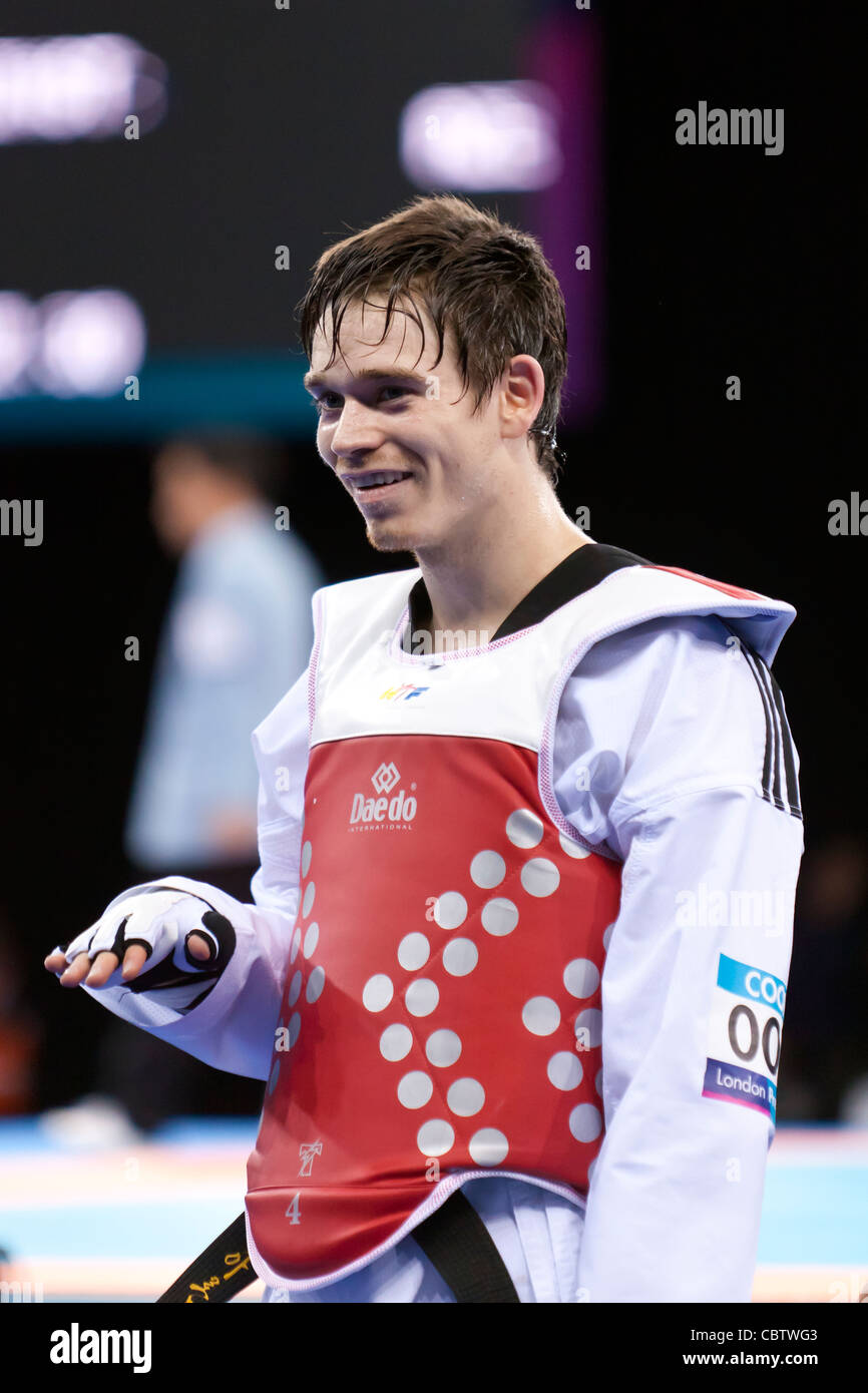 Aaron COOK (GBR) competing in the Men -80 kg London Prepares Taekwondo ...