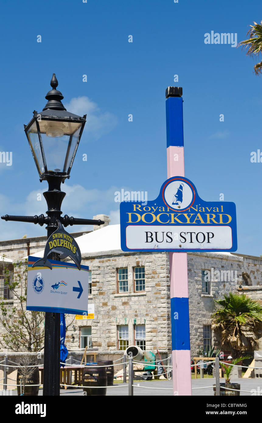 Bermuda. Street sign at the Royal Naval Dockyard, Bermuda Stock Photo ...