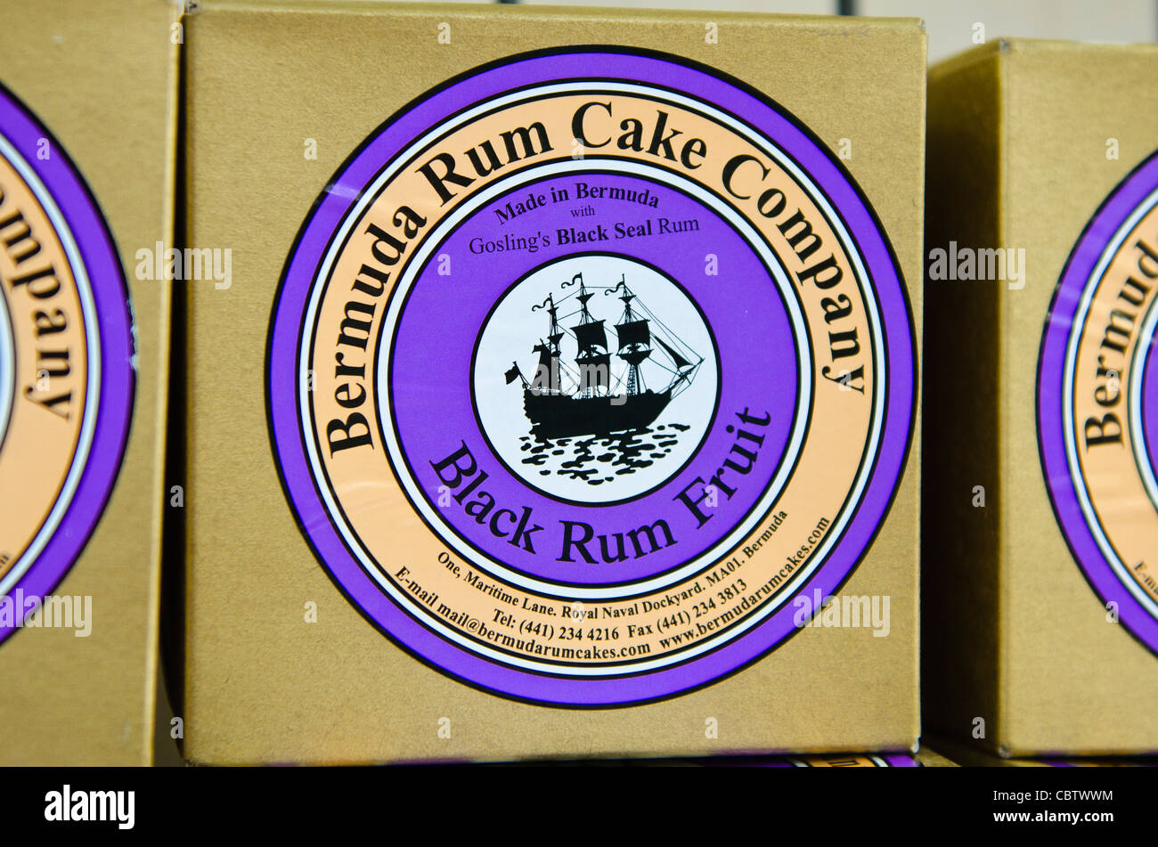 Bermuda Rum Cake at the Royal Naval Dockyard, Bermuda Stock Photo - Alamy