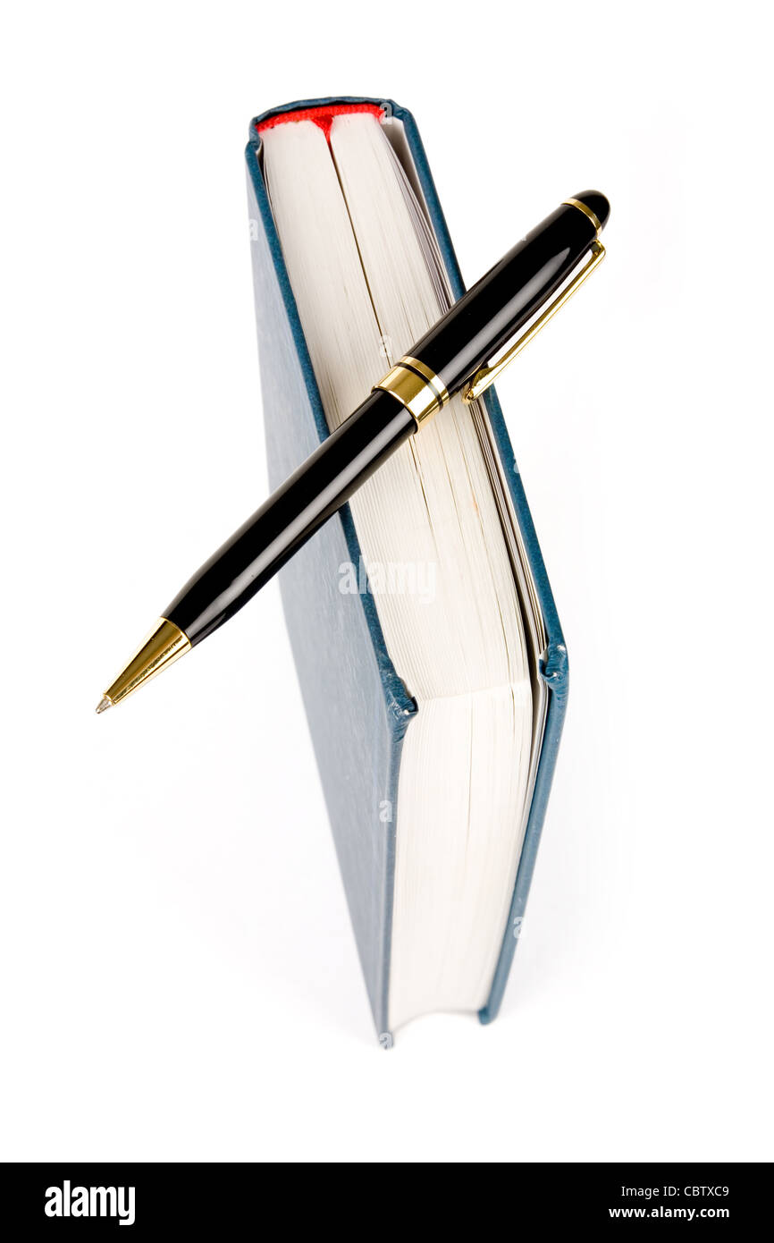 blue hardcover book with white background Stock Photo - Alamy