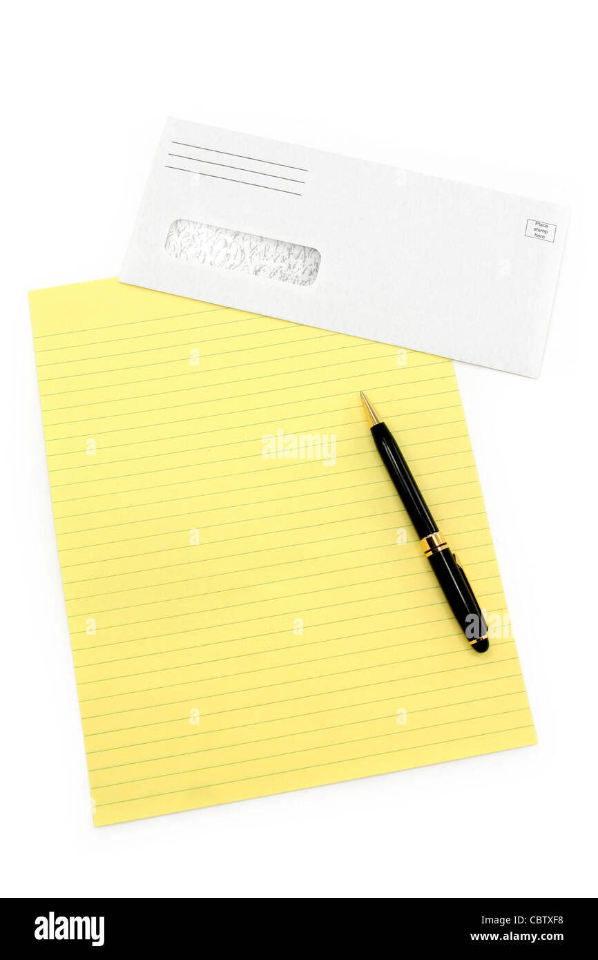 letter paper and envelope, communication concept Stock Photo - Alamy