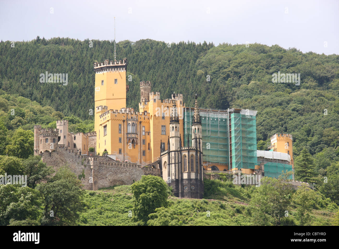 Restoration work at Stolzenfels Castle near Lahnstein, Germany Stock ...