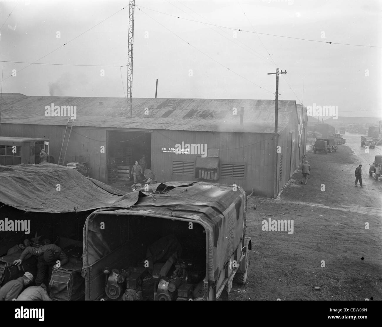 Warehouse scene WWII Americans in england preparing for invasion of ...