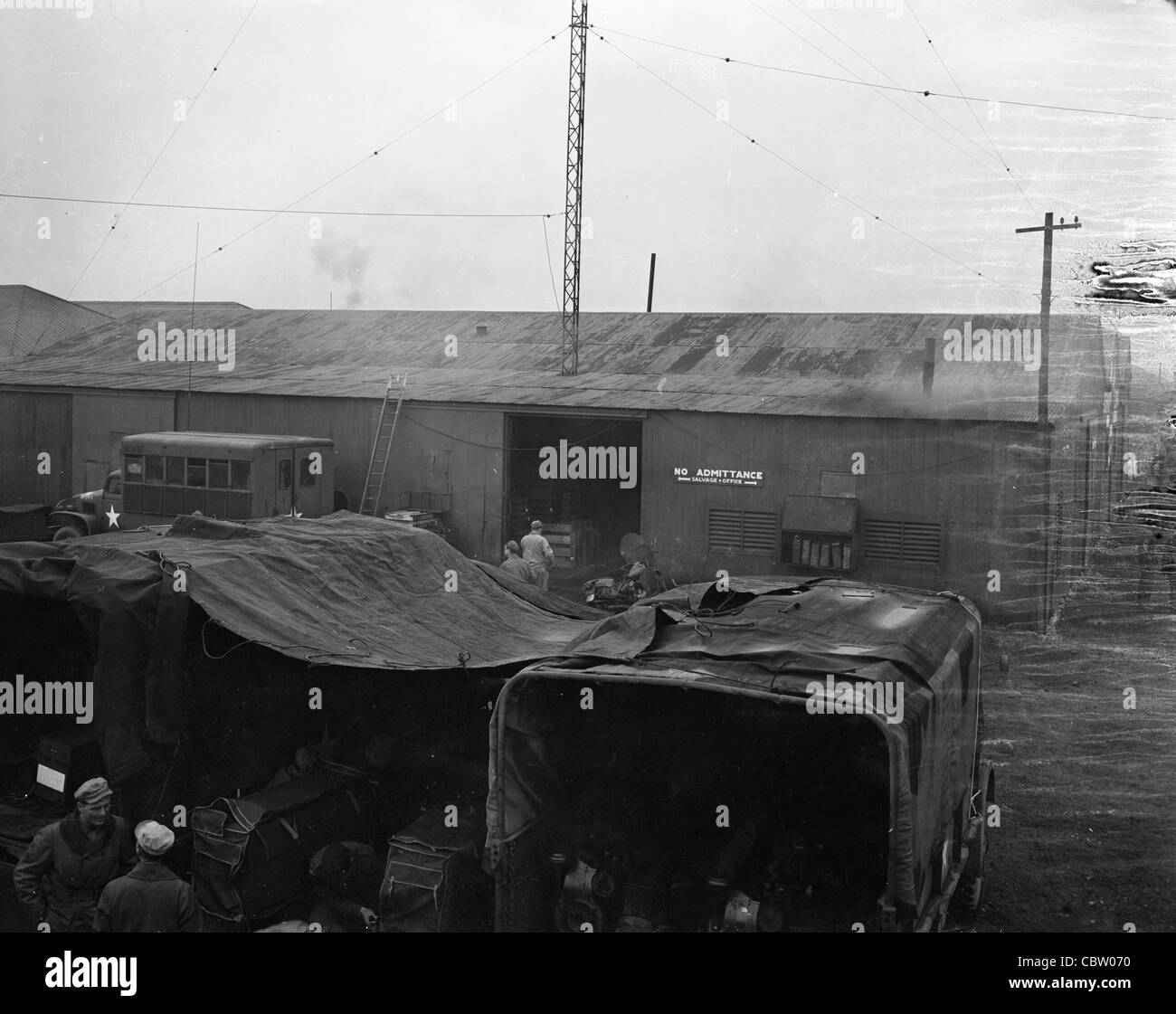 Warehouse scene WWII Americans in england preparing for invasion of ...