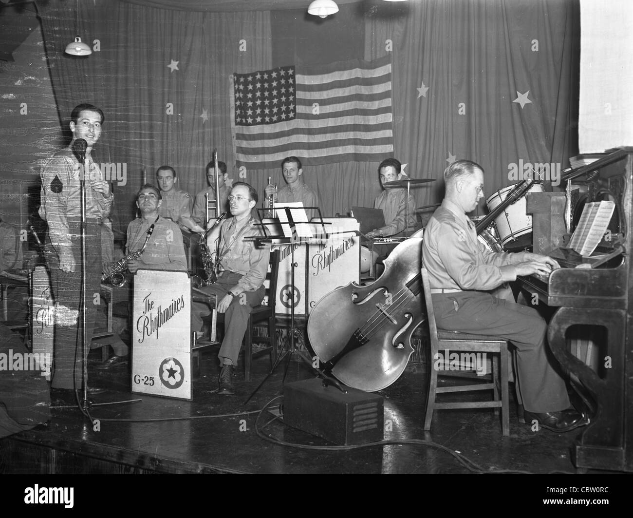 The Rhythmaires perform in the United Kingdom during WWII. Big band ...