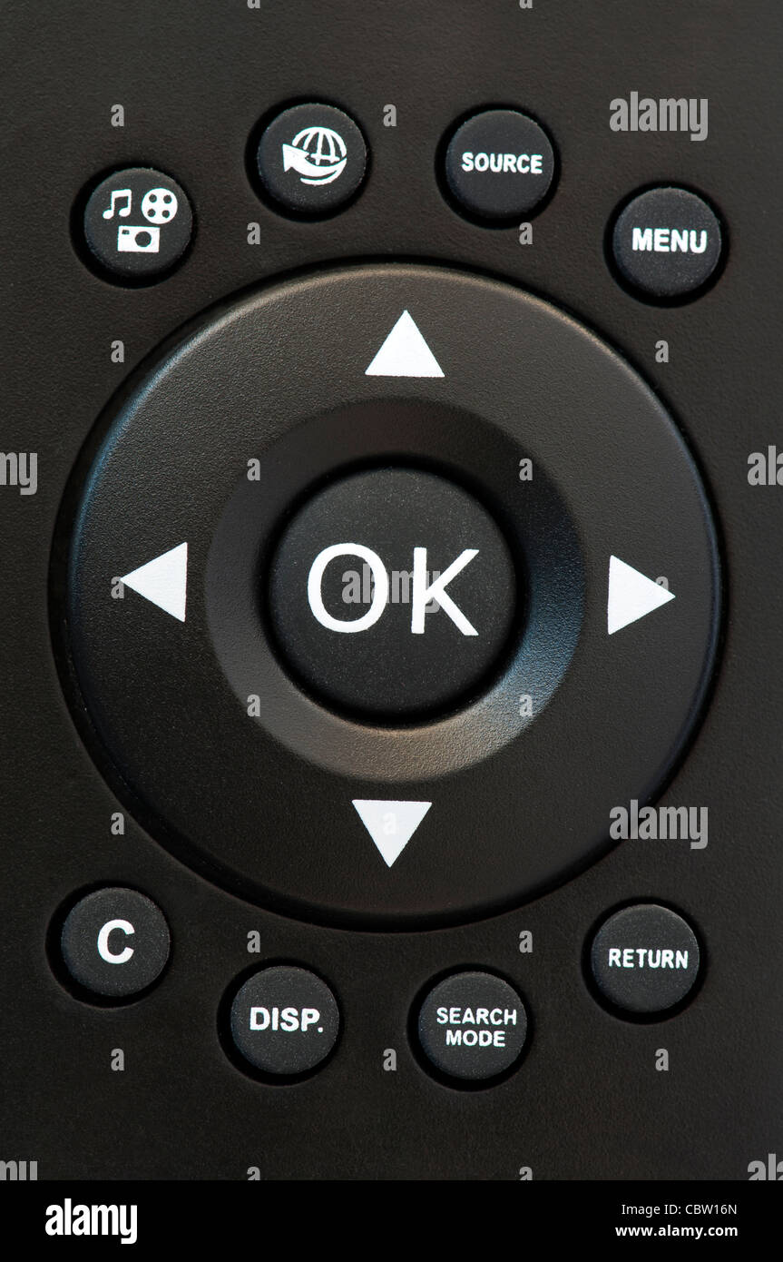 Television remote control black buttons Stock Photo - Alamy