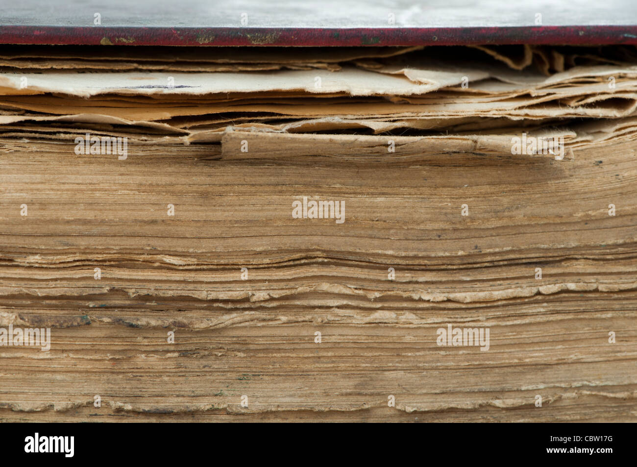 Old worn paper sheets of book Stock Photo - Alamy