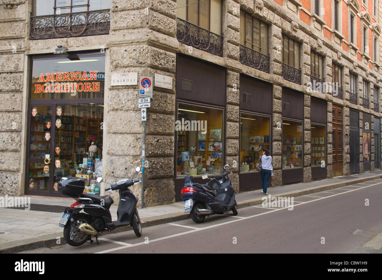 American Bookstore at Largo Cairoli square central Milan Lombardy ...