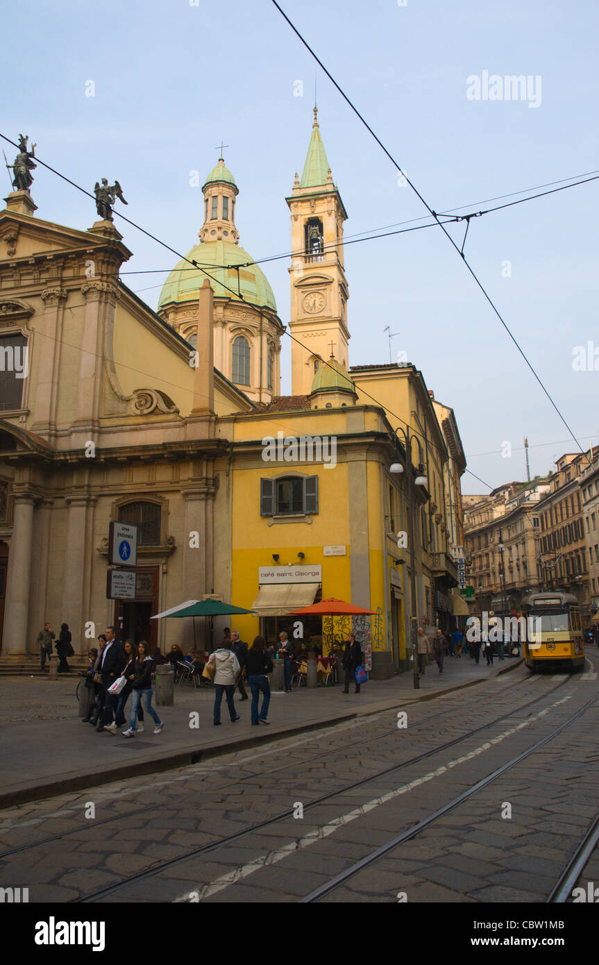 Piazza San Giorgio square and San Giorgio al Palazzo church along Via ...