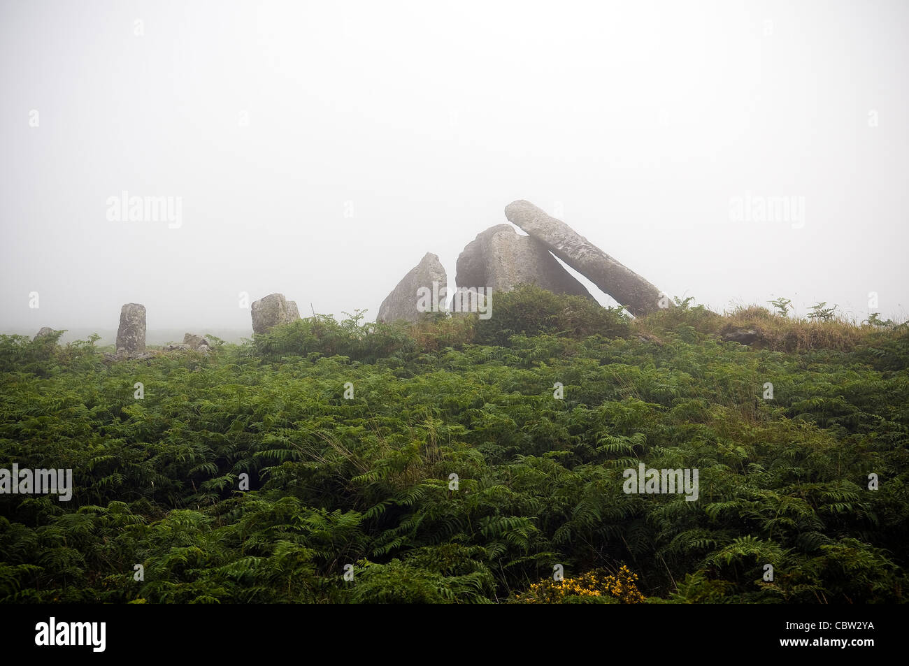 Zennor Quoit Neolithic burial chamber near St. Ives, Cornwall, UK Stock ...