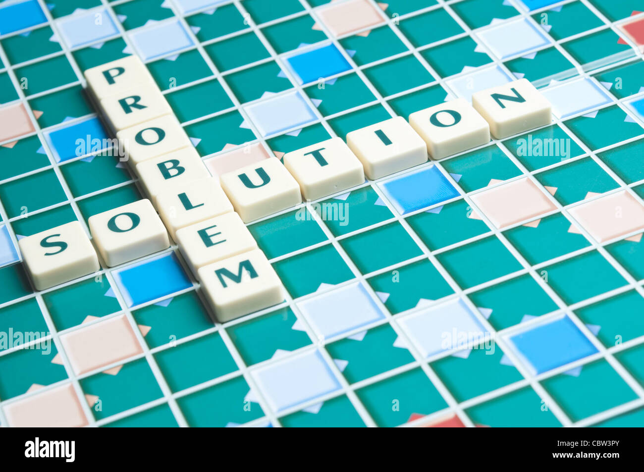 Problem word made by letter pieces Stock Photo - Alamy