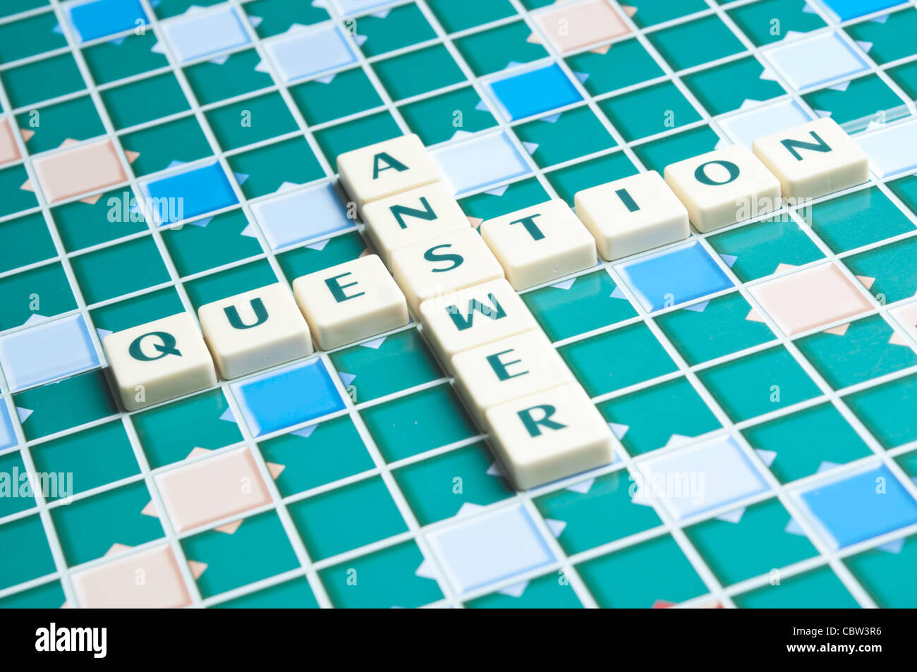 Question word made by letter pieces Stock Photo - Alamy