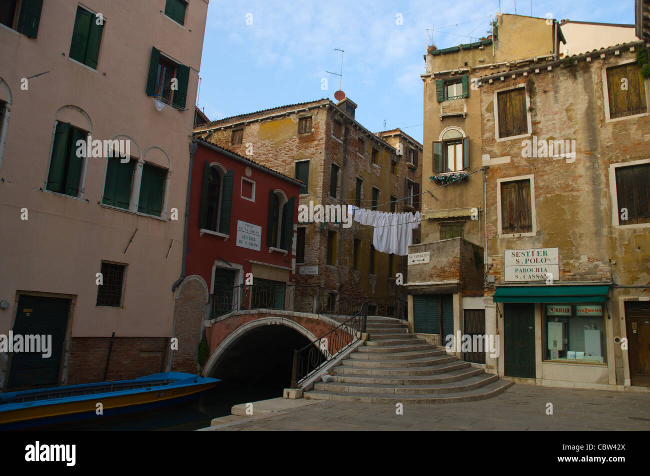 Parochia San Casson square with Ponte de la Chiesa bridge San Polo ...
