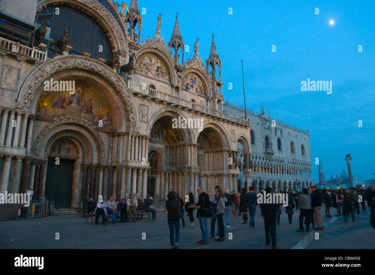 Basilica exterior Piazza San Marco the St Mark's Square in San Marco ...