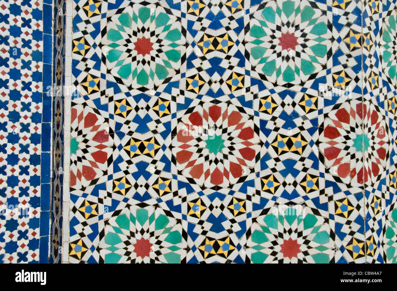 Mosaic tile detail from The Royal Palace (Dar el-Makhzen) in Fez ...
