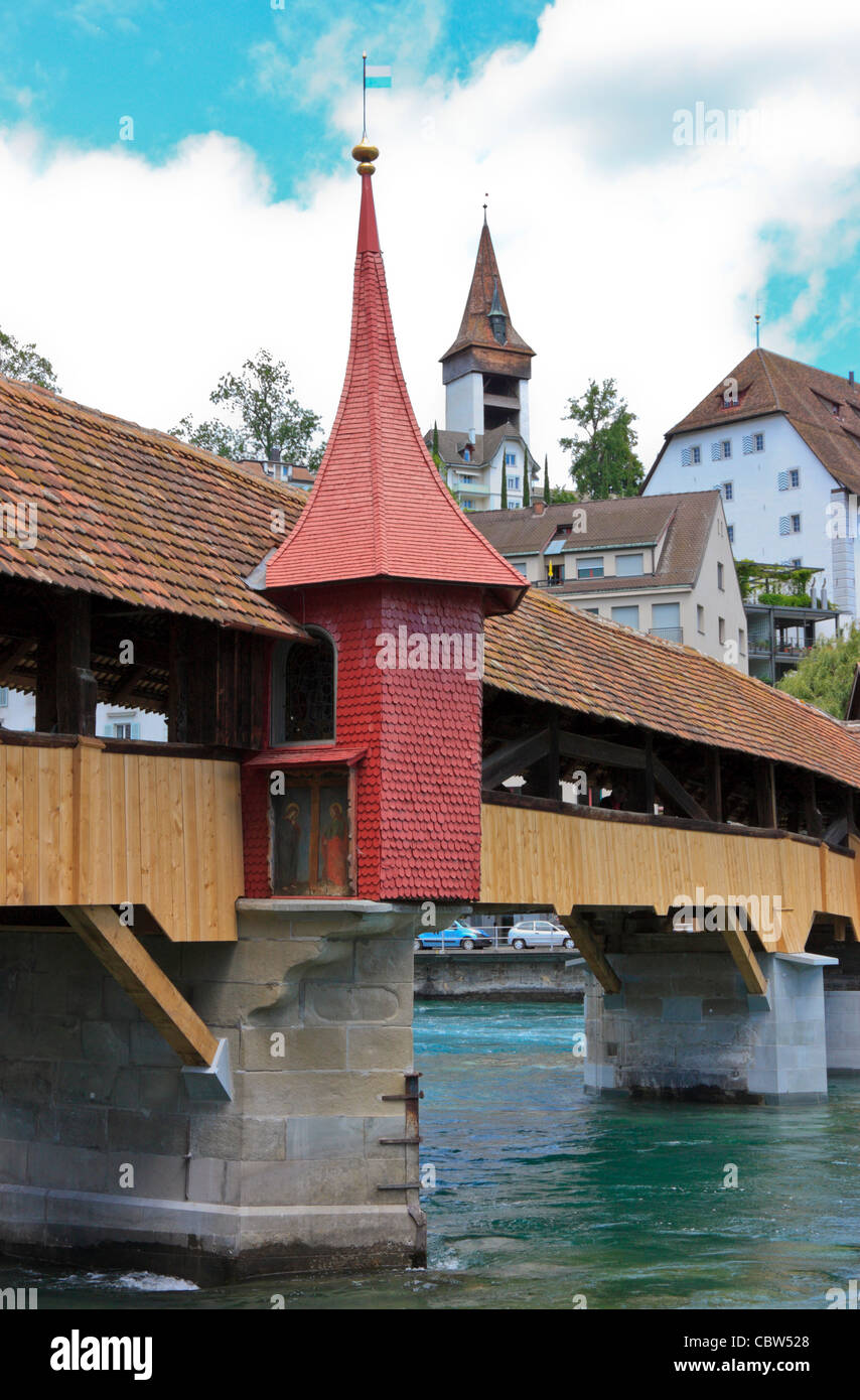 Spreuer Bridge across River Reuss, Lucerne, Switzerland Stock Photo - Alamy