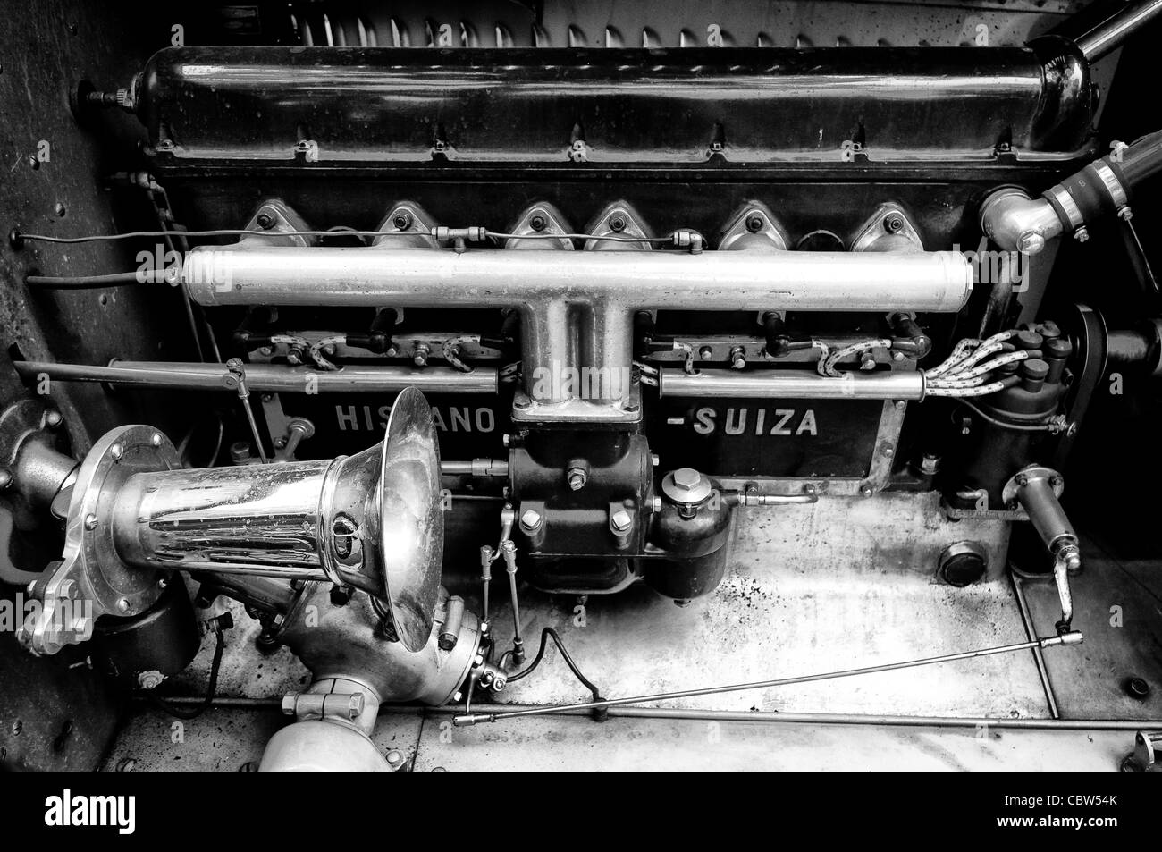 Engine compartment car Black and White Stock Photos & Images - Alamy