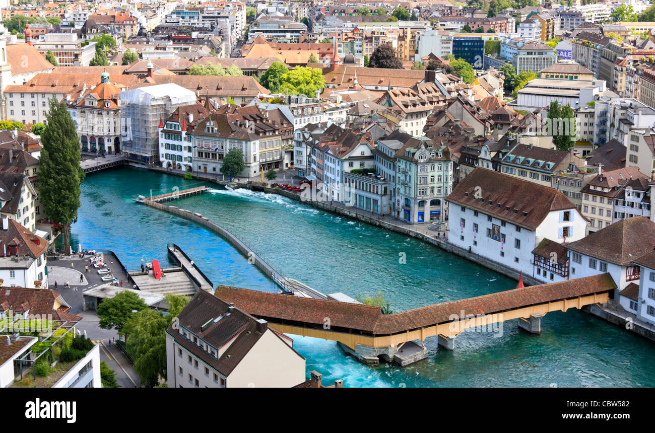 Aerial View of River Reuss, Lucerne, Switzerland Stock Photo - Alamy
