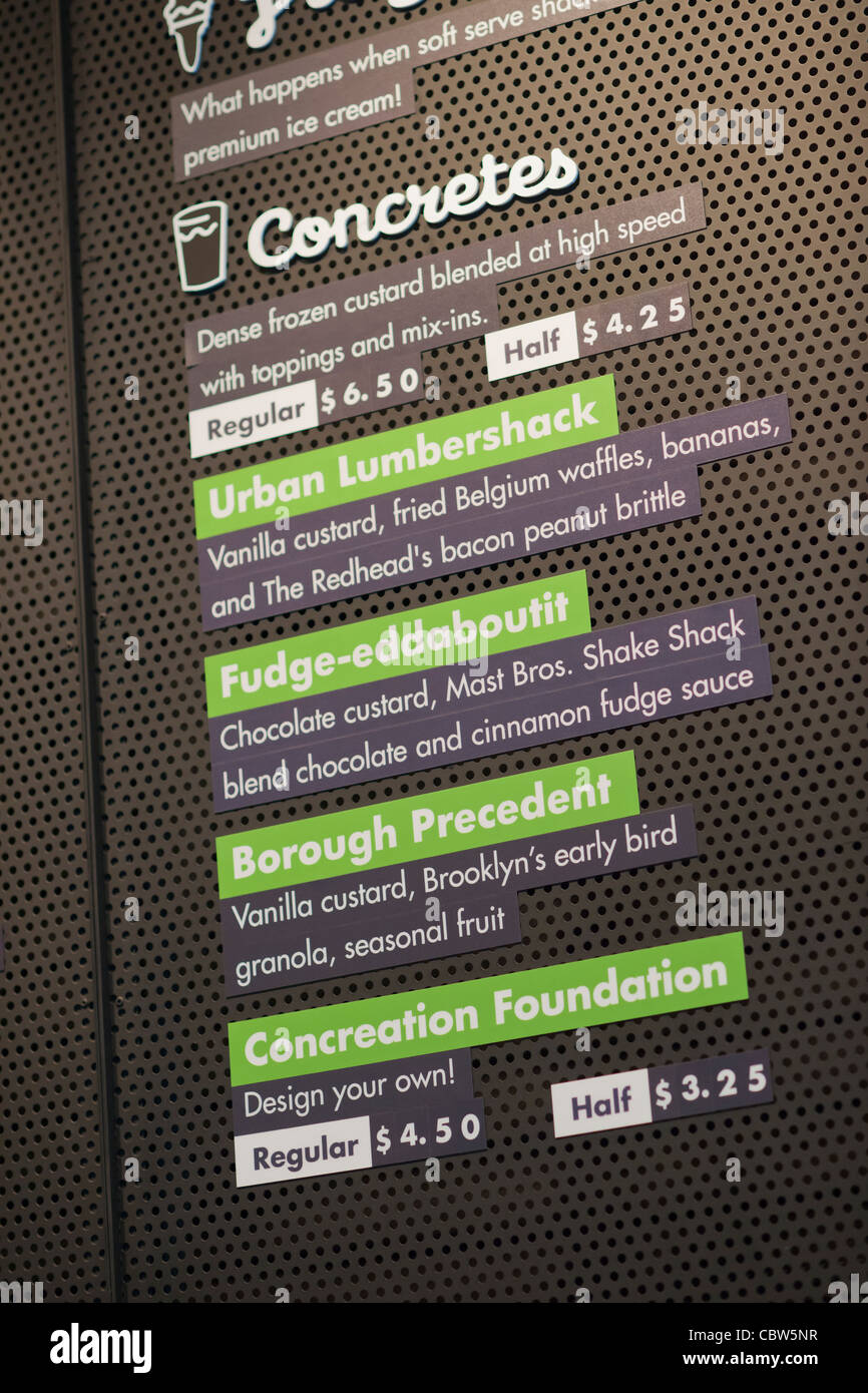 Brooklyn oriented menu at the grand opening of the Shake Shack in ...