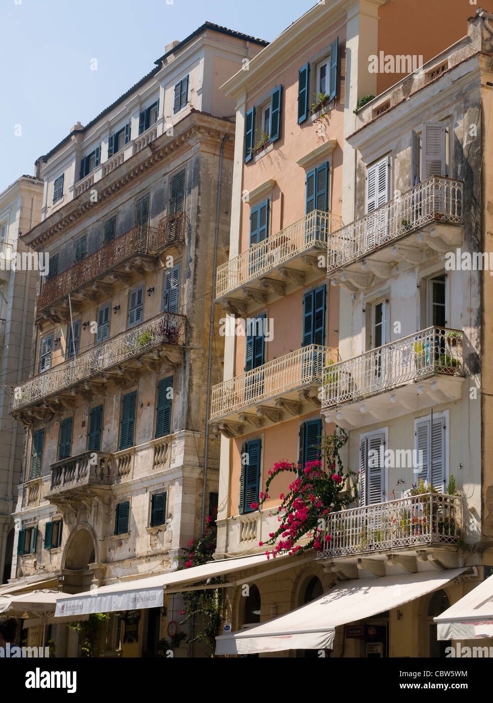 Buildings in Corfu Town in the Ionian Islands in Greece Stock Photo - Alamy