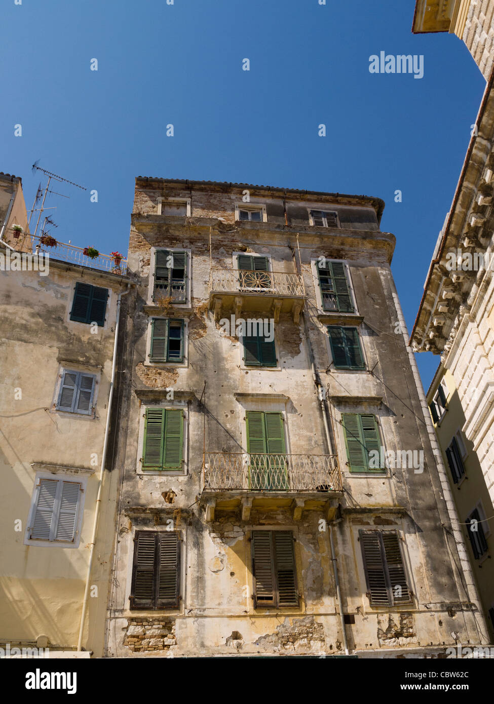 Buildings in Corfu Town in the Ionian Islands in Greece Stock Photo - Alamy