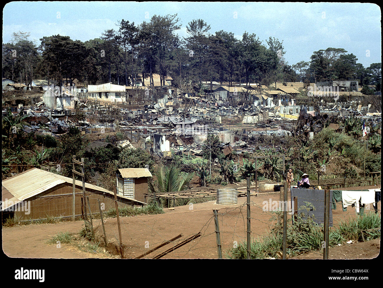 bombed village after tet in the 4th Infantry Division's area of ...