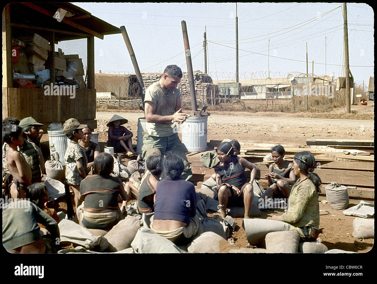 GI and montagnards in the 4th Infantry Division's area of operations ...