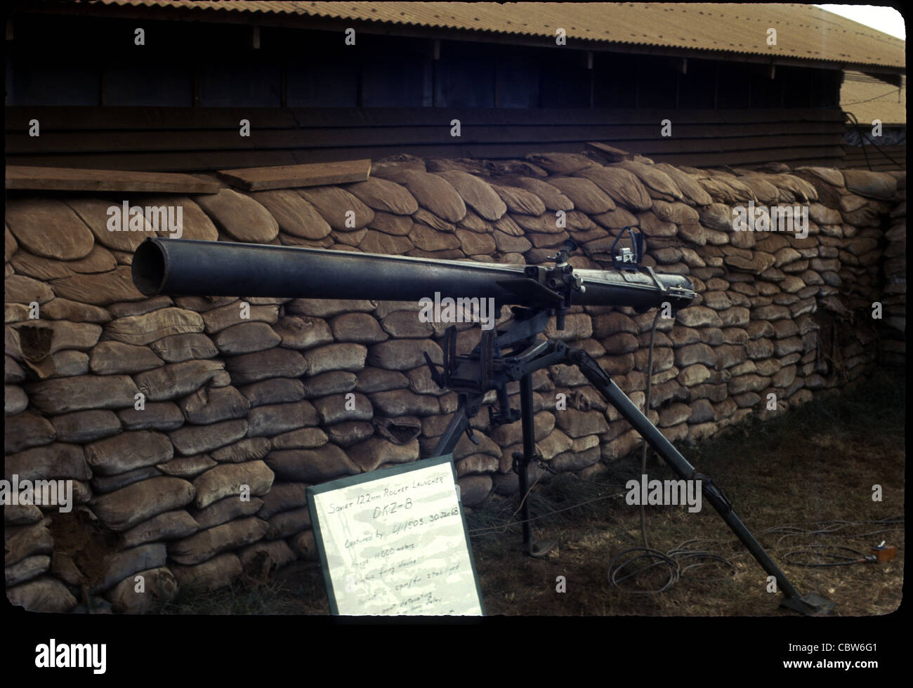 captured NVA artillery tube in the 4th Infantry Division's area of ...