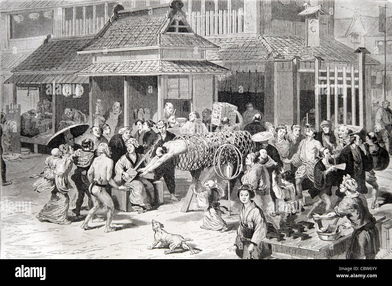 Travelling or Traveling Circus with Sword Swallower, Street Scene ...