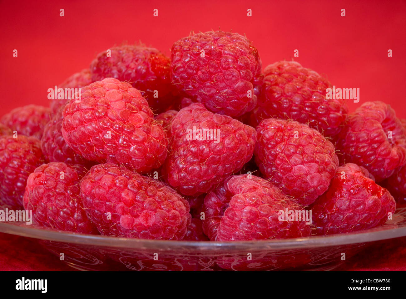 Freshly Picked Red Raspberries Stock Photo - Alamy