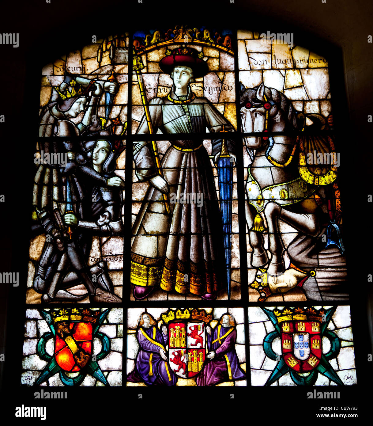 Wonderful ancient stained glass window formed of multiple colors Stock ...