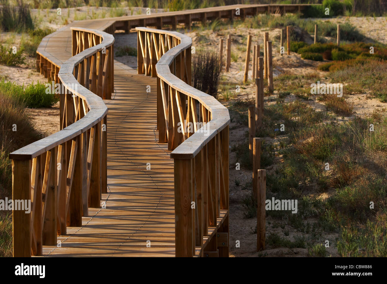 Footbridge of the path of Camposoto's beach in San Fernando - Cádiz ...