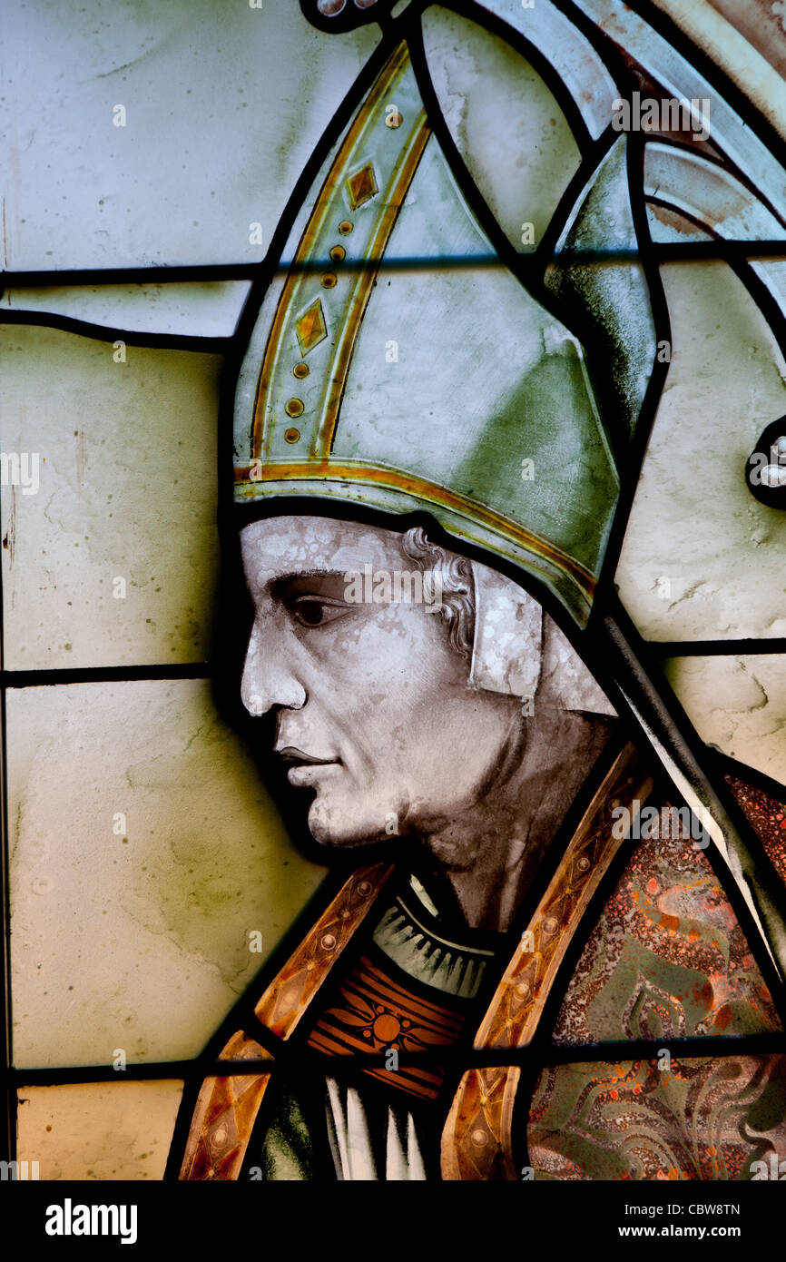 Wonderful ancient stained glass window formed of multiple colors Stock ...