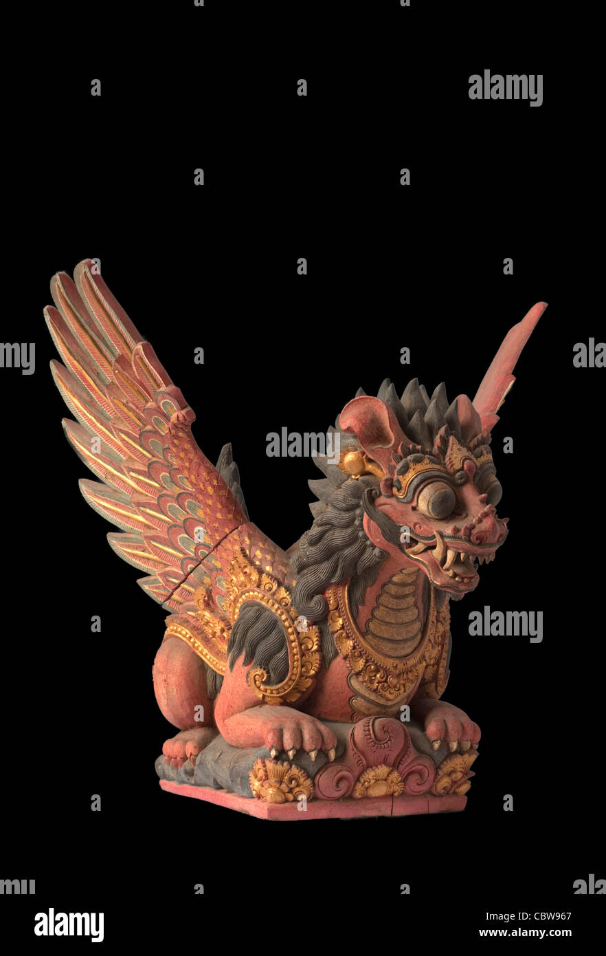 Winged Lion, tribal art sculpture, Bali, Indonesia Stock Photo - Alamy