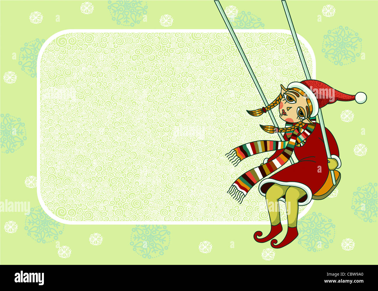 frame with girl elf Stock Photo - Alamy