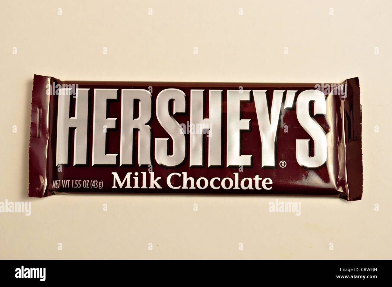 A Hershey's candy bay is laying on a white background Stock Photo - Alamy