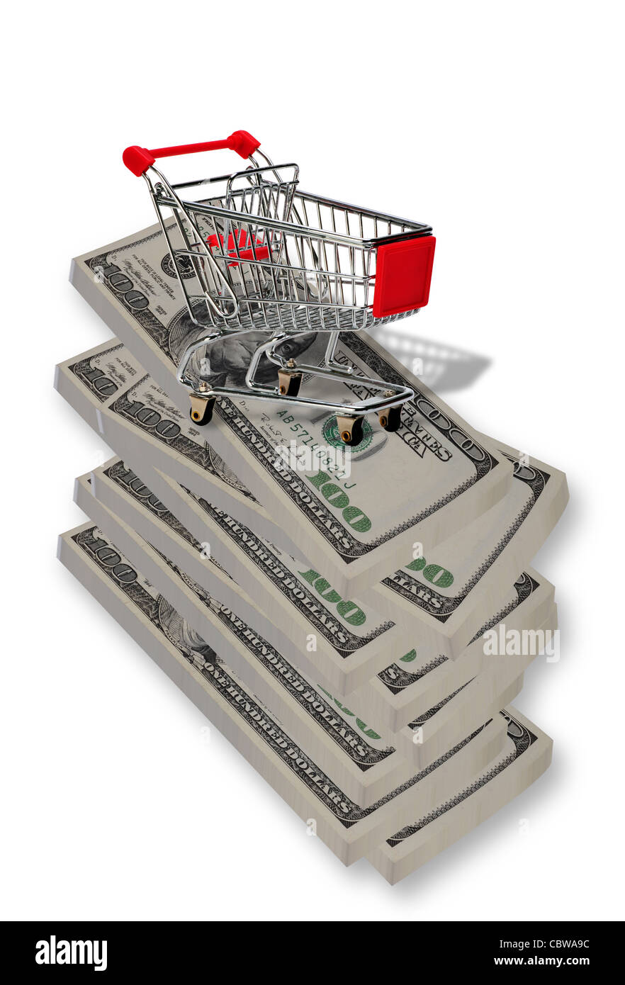 Shopping for American Money Stock Photo - Alamy