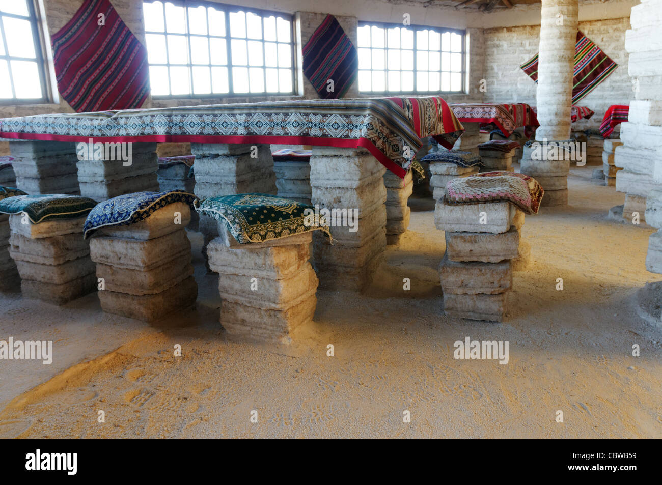 inside a salt hotel on the Salar de Uyuni, Bolivia Stock Photo - Alamy