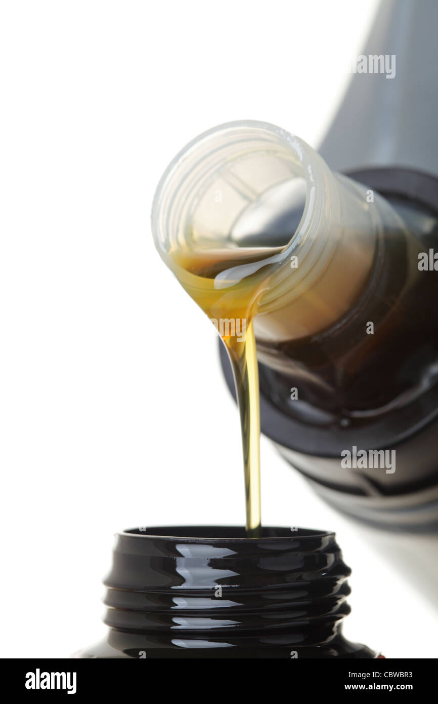 Can with car engine oil isolated on white Stock Photo - Alamy