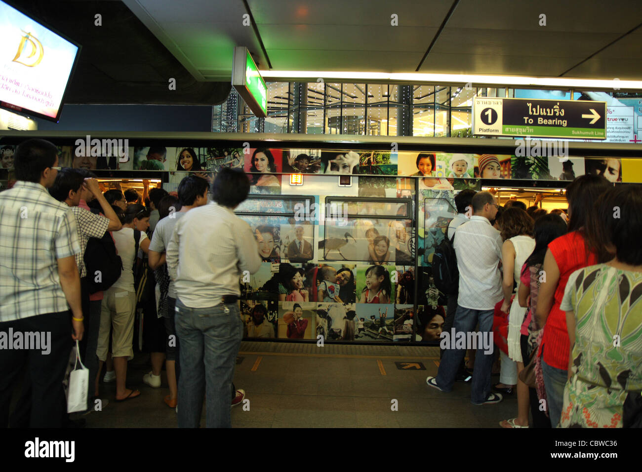 Advertisement on BTS Skytrain in Bangkok Stock Photo - Alamy