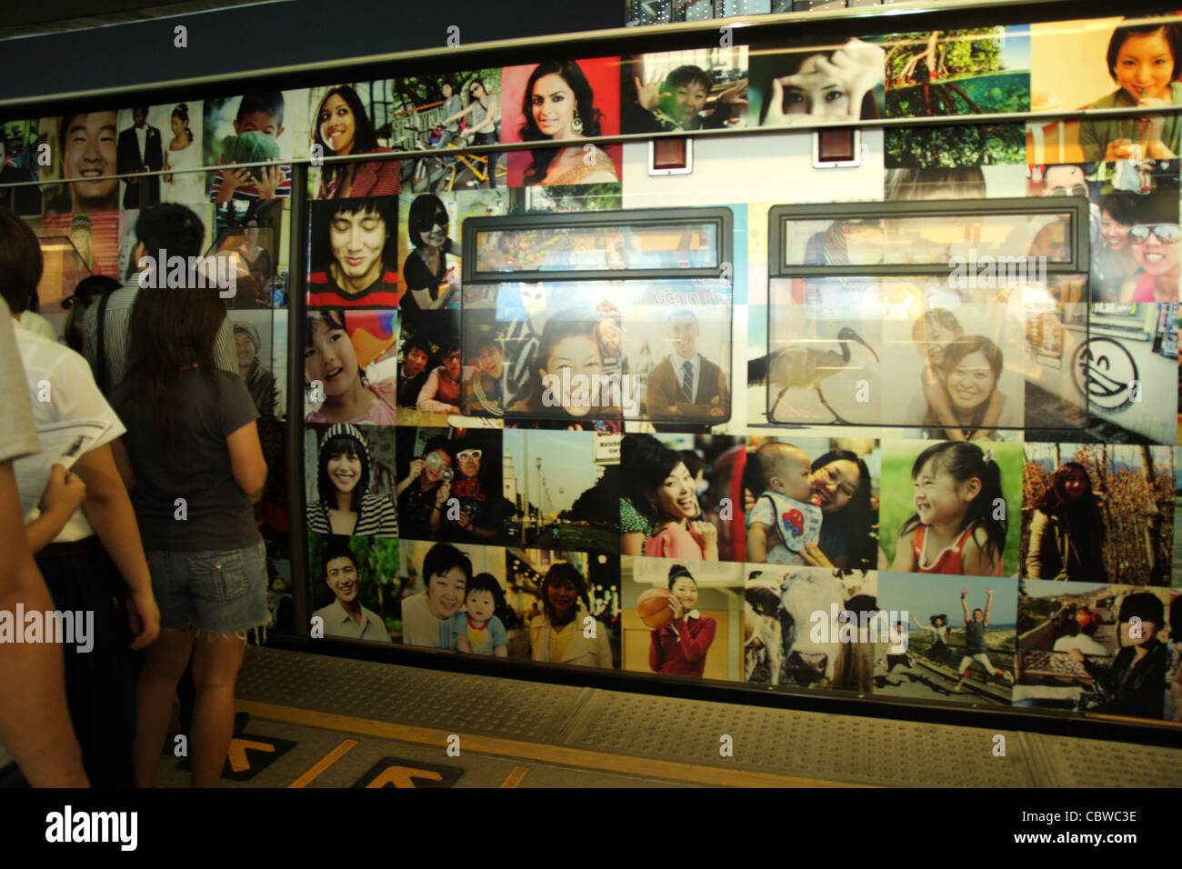 Advertisement on BTS Skytrain in Bangkok Stock Photo - Alamy